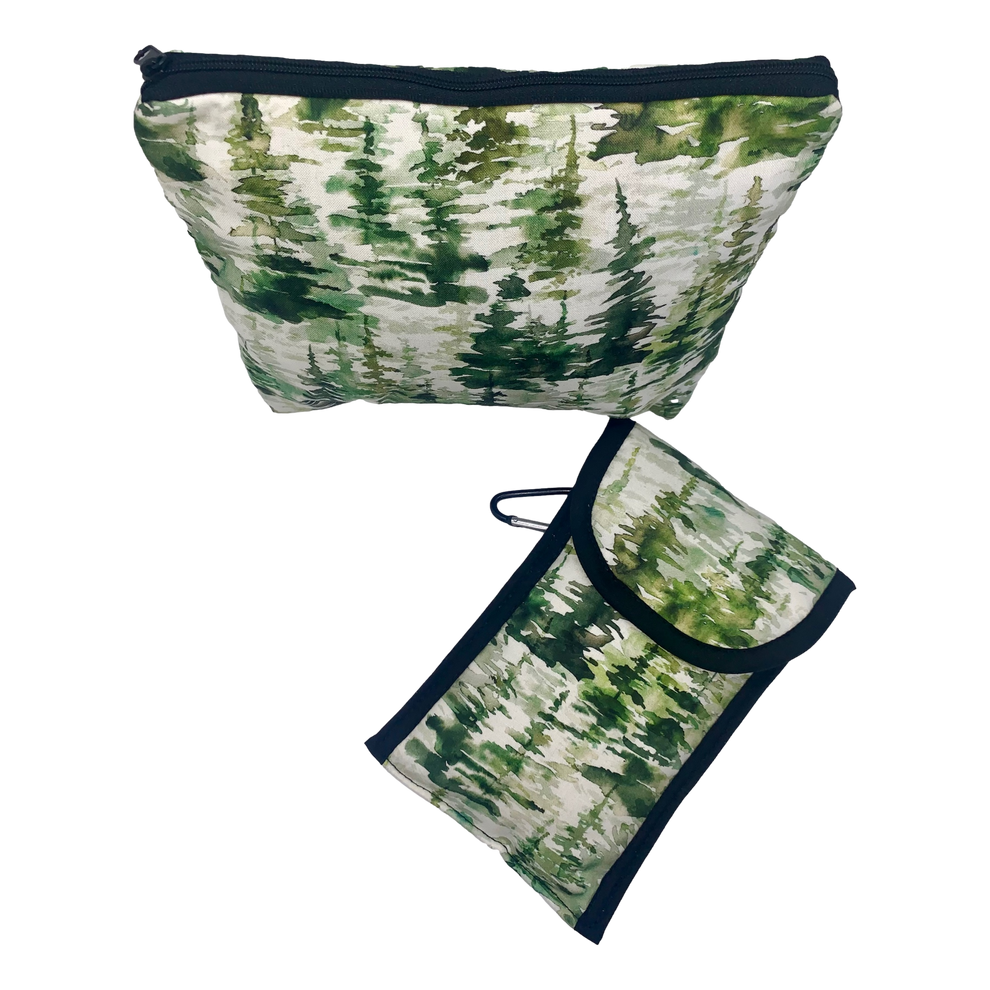 PINE TREES Large Cosmetic Case & Double – Eye Catcher Bags